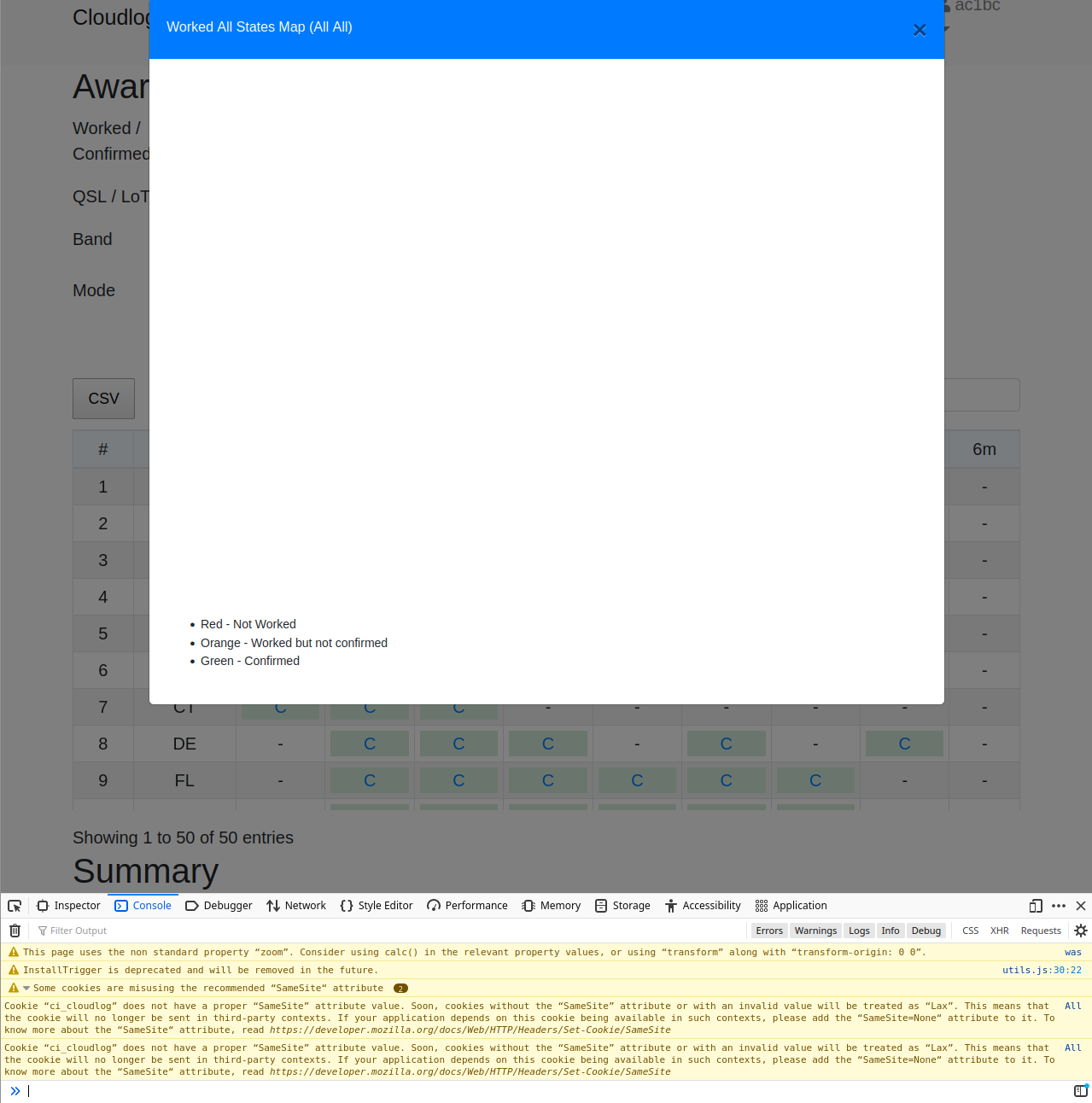 [Bug][station_logbooks] WAS Map does not work properly · Issue #1649 · magicbug/Cloudlog · GitHub