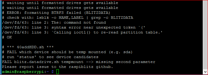 Error formating HDD · Issue #2210 · raspiblitz/raspiblitz · GitHub