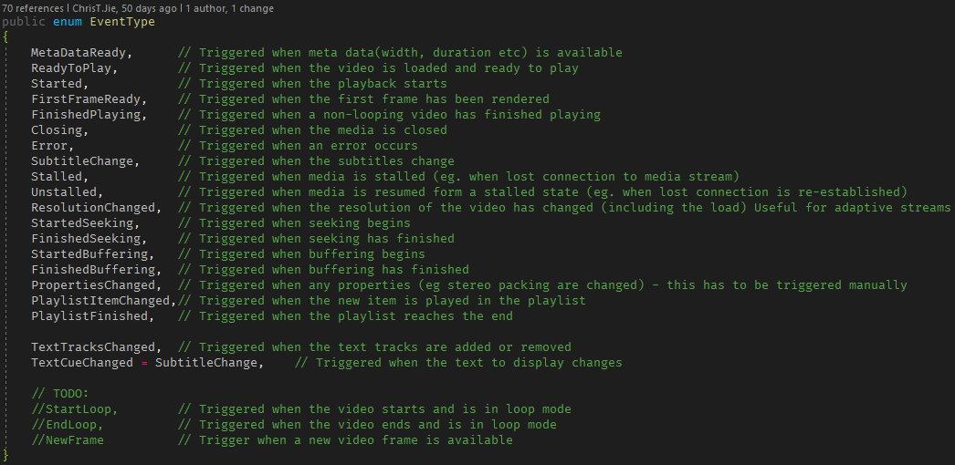 Event functionality about core features · Issue #1552 · RenderHeads/UnityPlugin-AVProVideo · GitHub