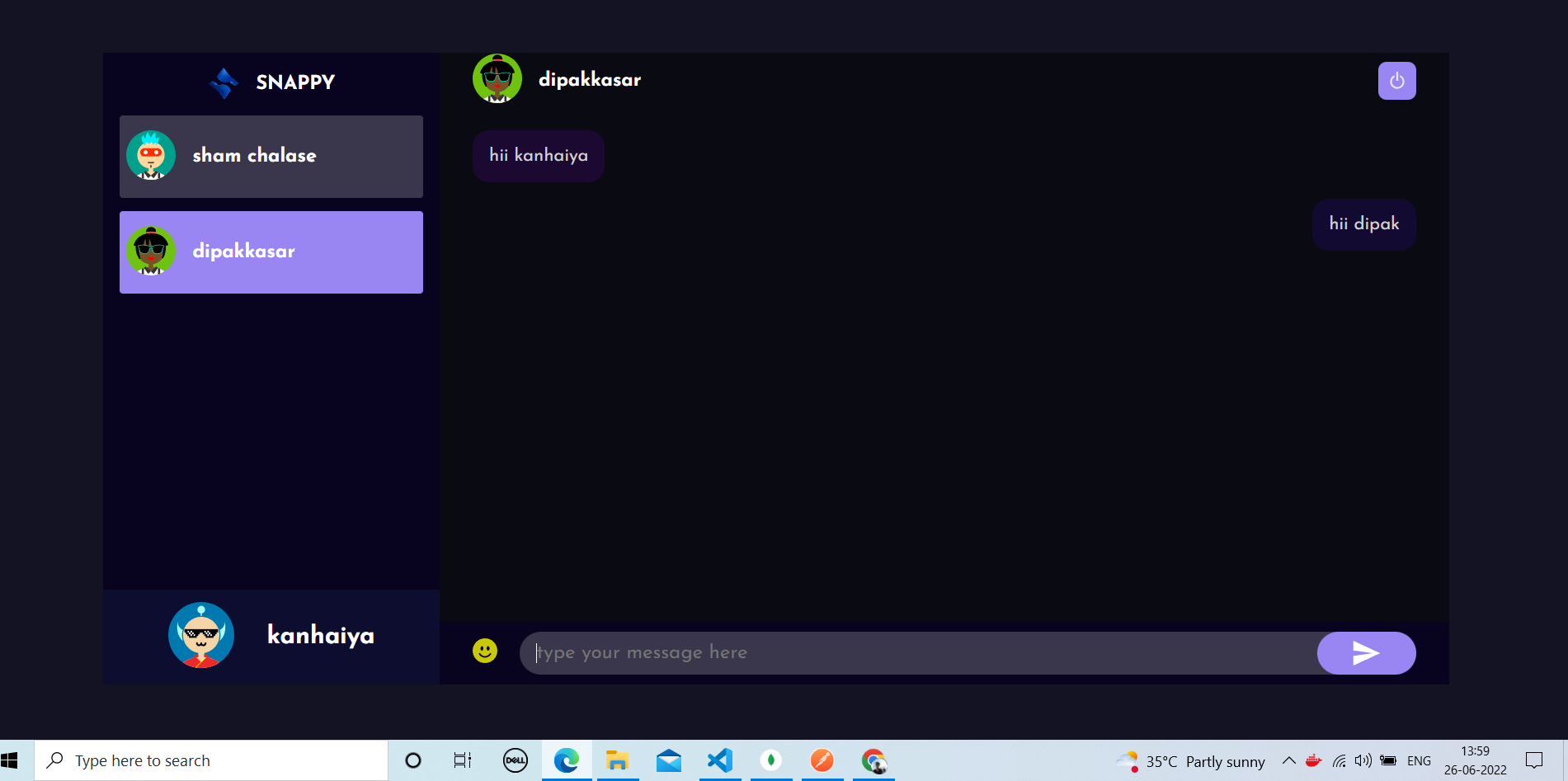 GitHub - kanhaiyachalase/SNAPPY: User can create and login the account and user can do chat with ...