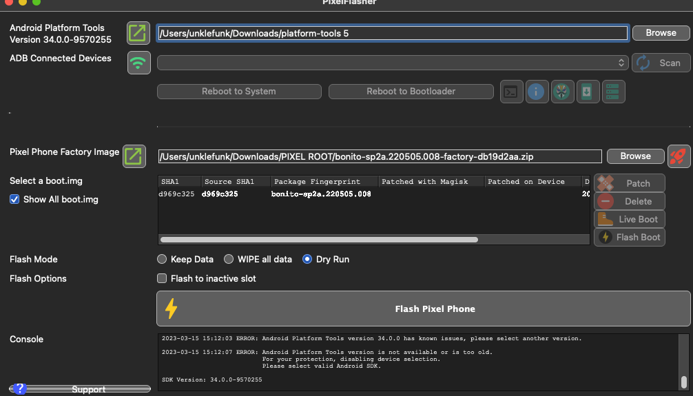 "This buid of SDK platform tools has known issues, please select another version" · Issue #56 ...
