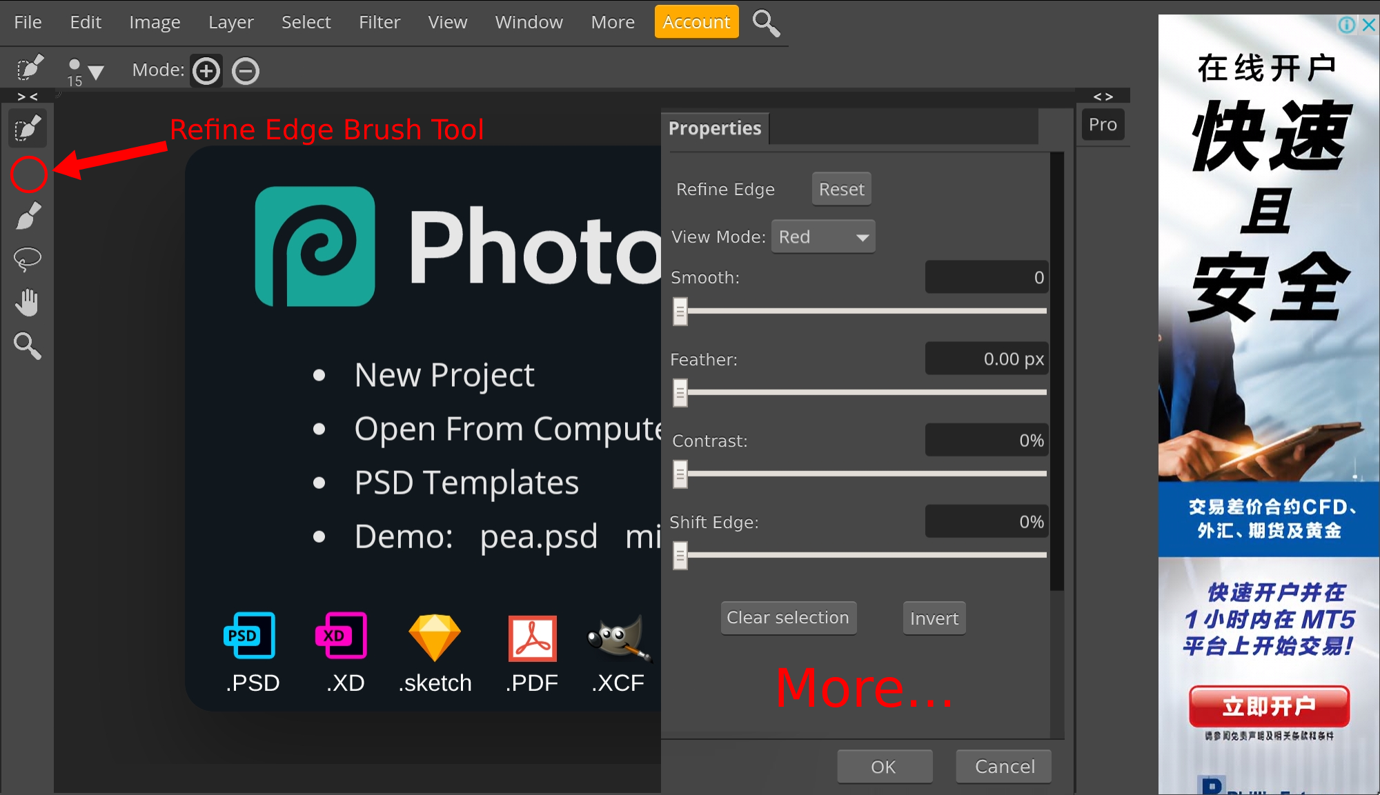 Update Refine Edge · Issue #2995 · photopea/photopea · GitHub