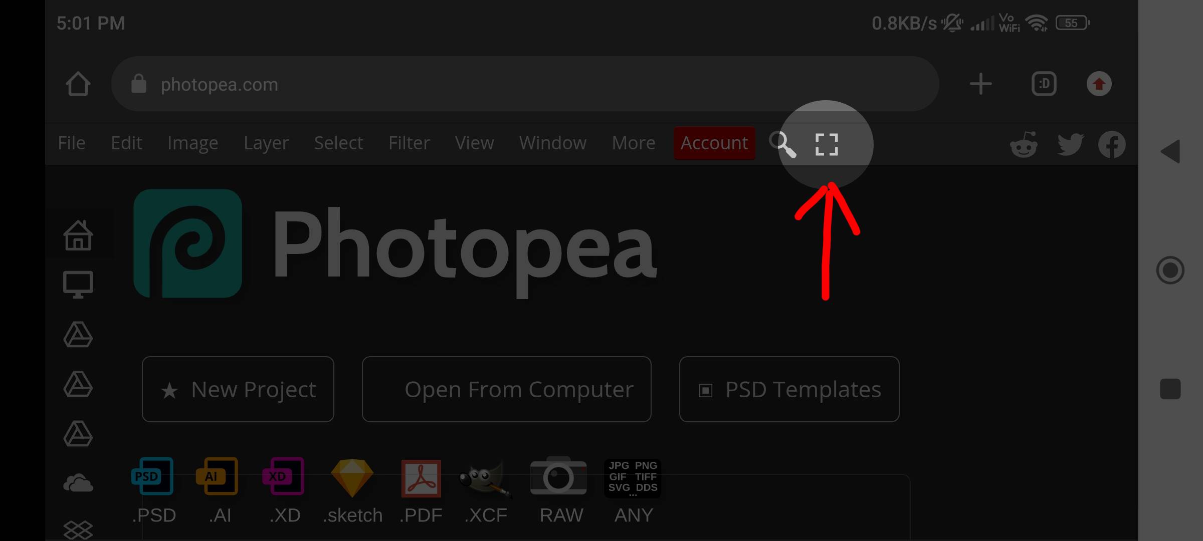 Request for android · Issue #4863 · photopea/photopea · GitHub