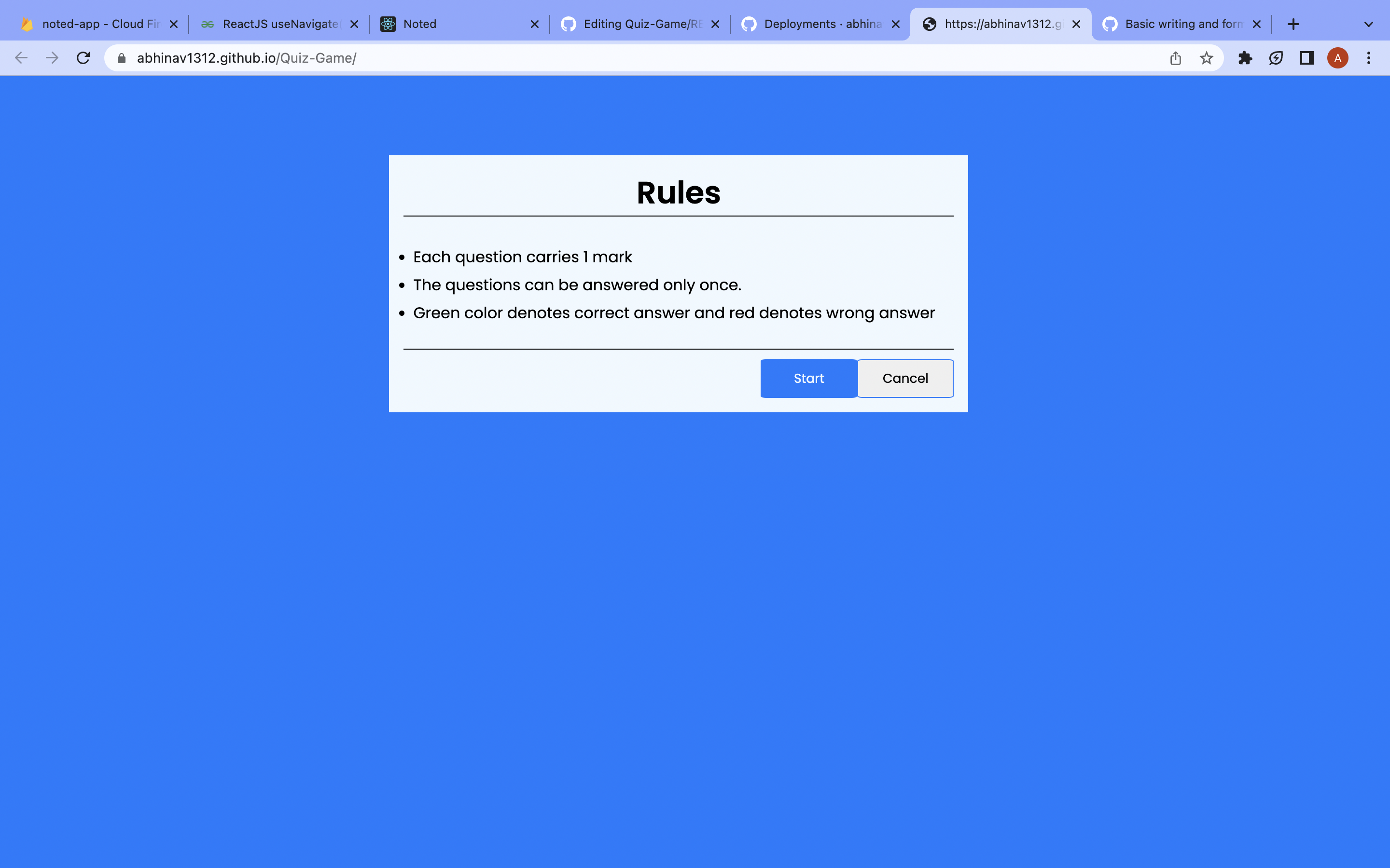 GitHub - abhinav1312/Quiz-Game: It is a simple quiz game similar to ...