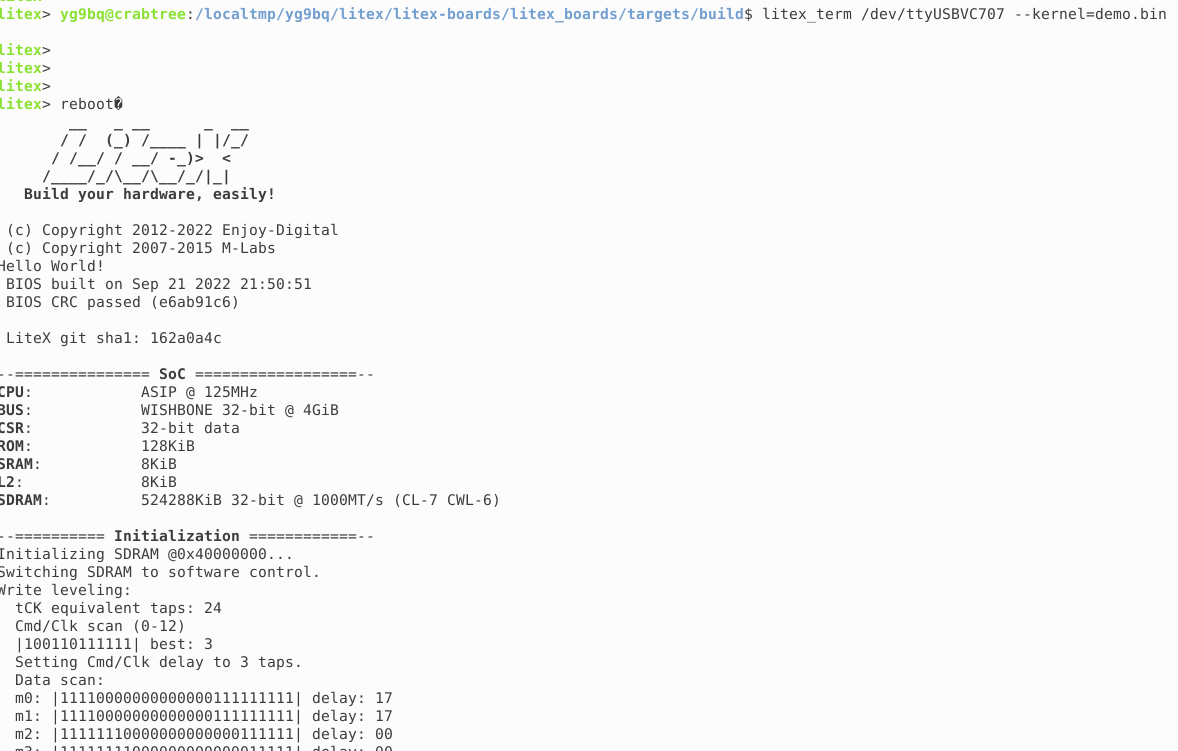 litex demo not working while adding support to a new core, ask for suggestions · Issue #1445 ...
