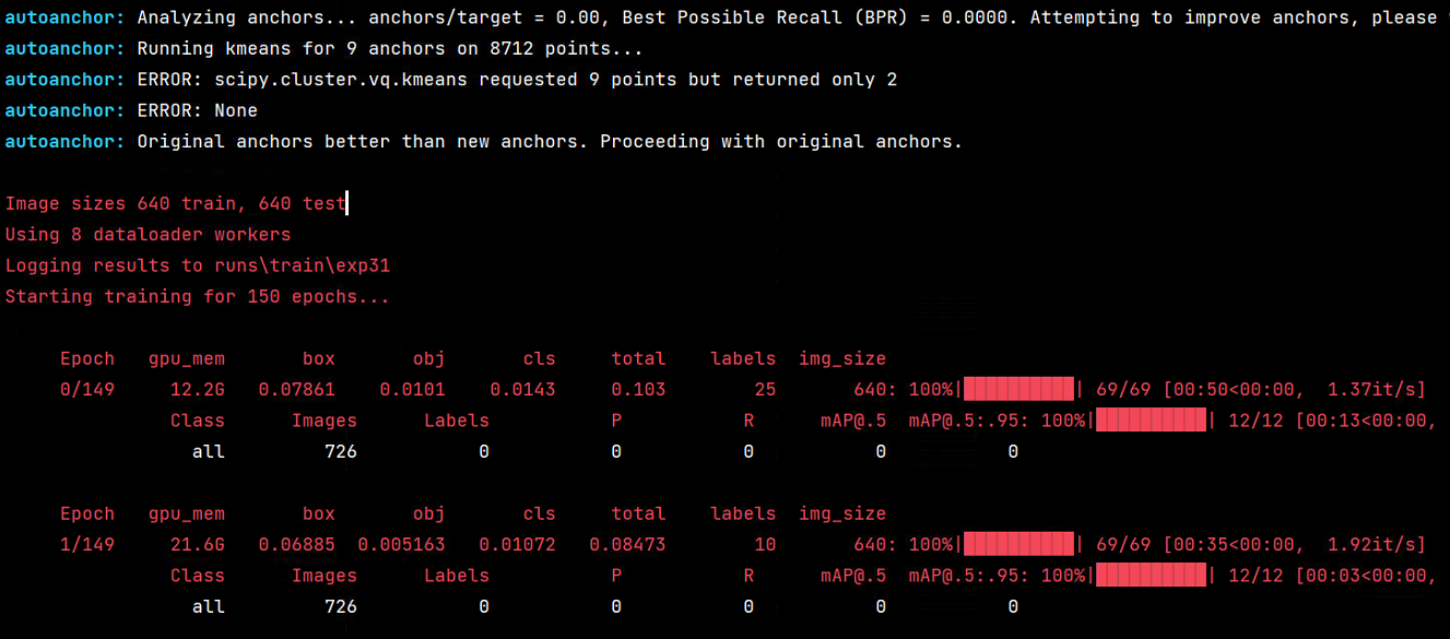 Labels 0 in validation stage. and mAP is extremely low or 0. · Issue #982 · WongKinYiu/yolov7 ...