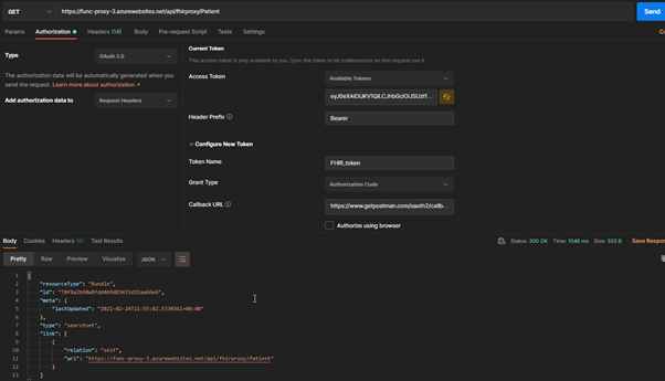 Azure FHIR Proxy - cannot access through Postman · Issue #70864 · MicrosoftDocs/azure-docs · GitHub