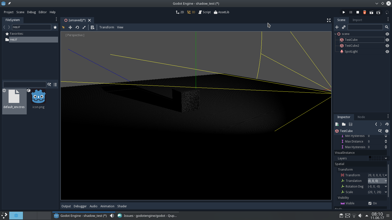 strange shadow glitches/artifacts when using spotlight · Issue #9120 · godotengine/godot · GitHub