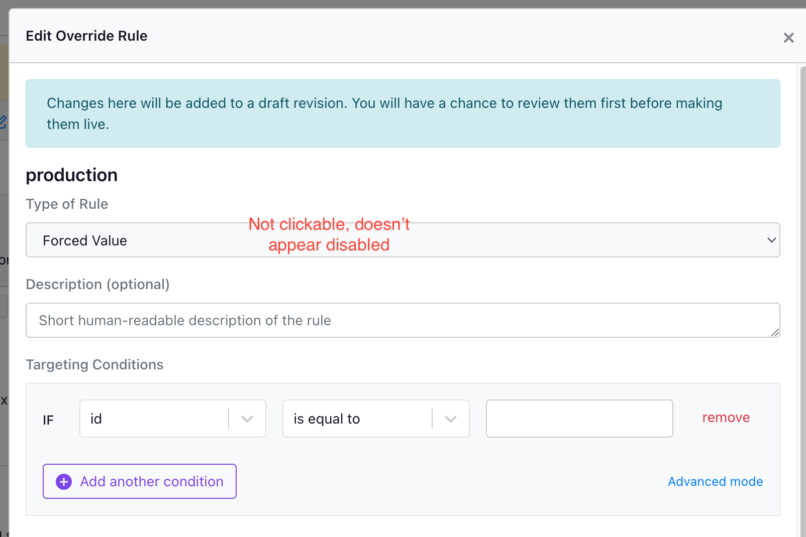 [Enhancement] Update type of rule input in RuleModal styles so it's clear it's disabled · Issue ...