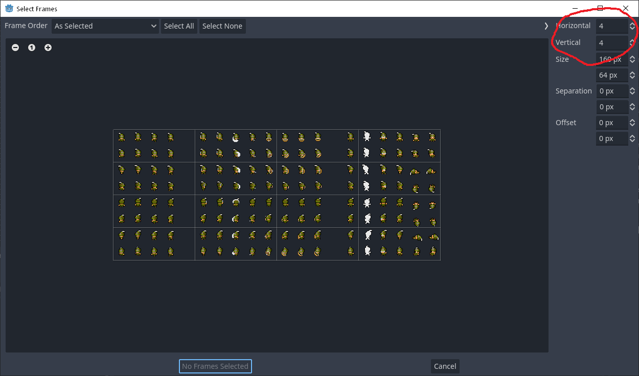 AnimationSprite2d: Need to be able to set default, or persistent values ... AnimationSprite2d: Need to be able to set default, or persistent values ...