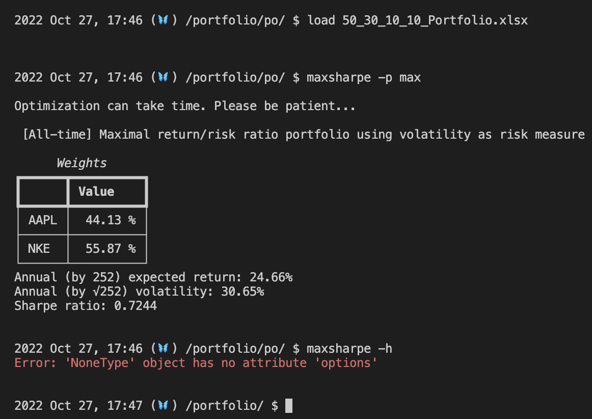 [Bug] Portfolio optimization bugs · Issue #3135 · OpenBB-finance/OpenBB ...