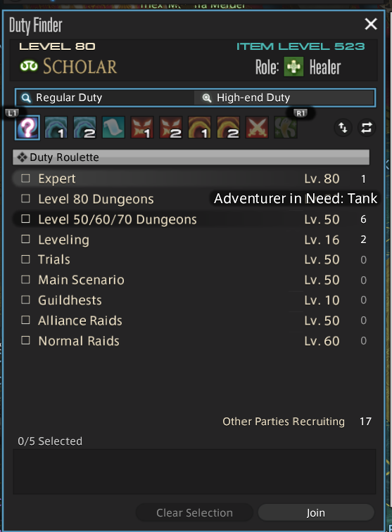 "Adventurer in Need" is not indicated by a job icon in duty finder ...