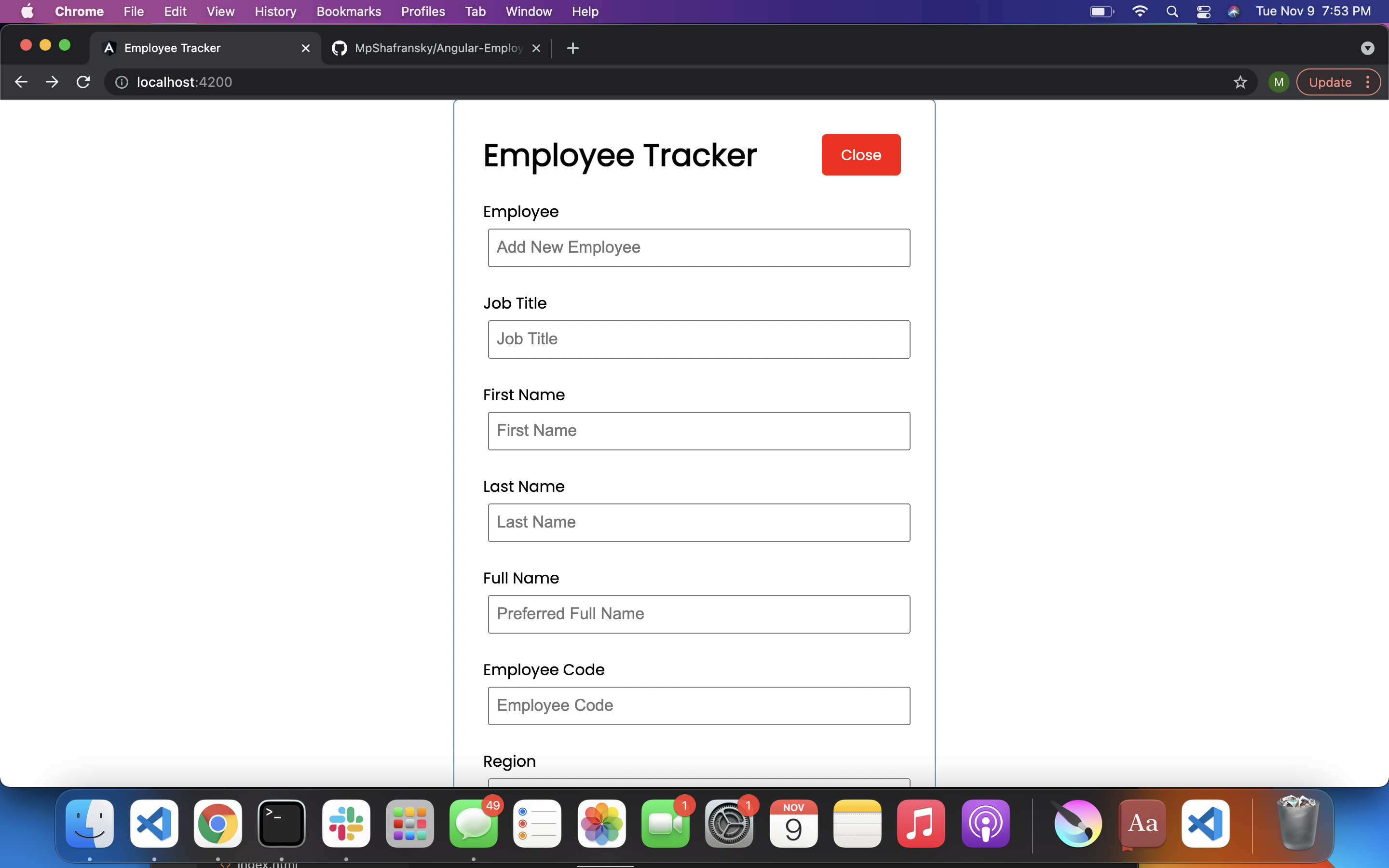 GitHub - MpShafransky/Angular-Employee-Tracker