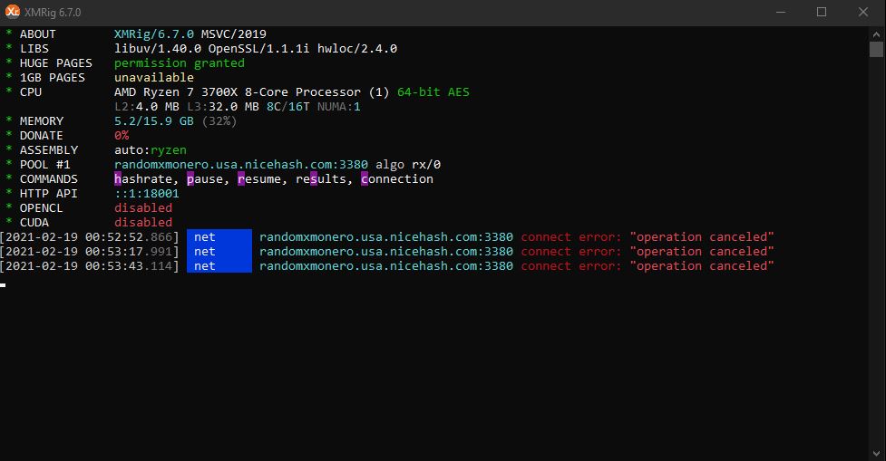 XMRIG not starting on v0.3.02 "connect error" · Issue #54 · nicehash ...