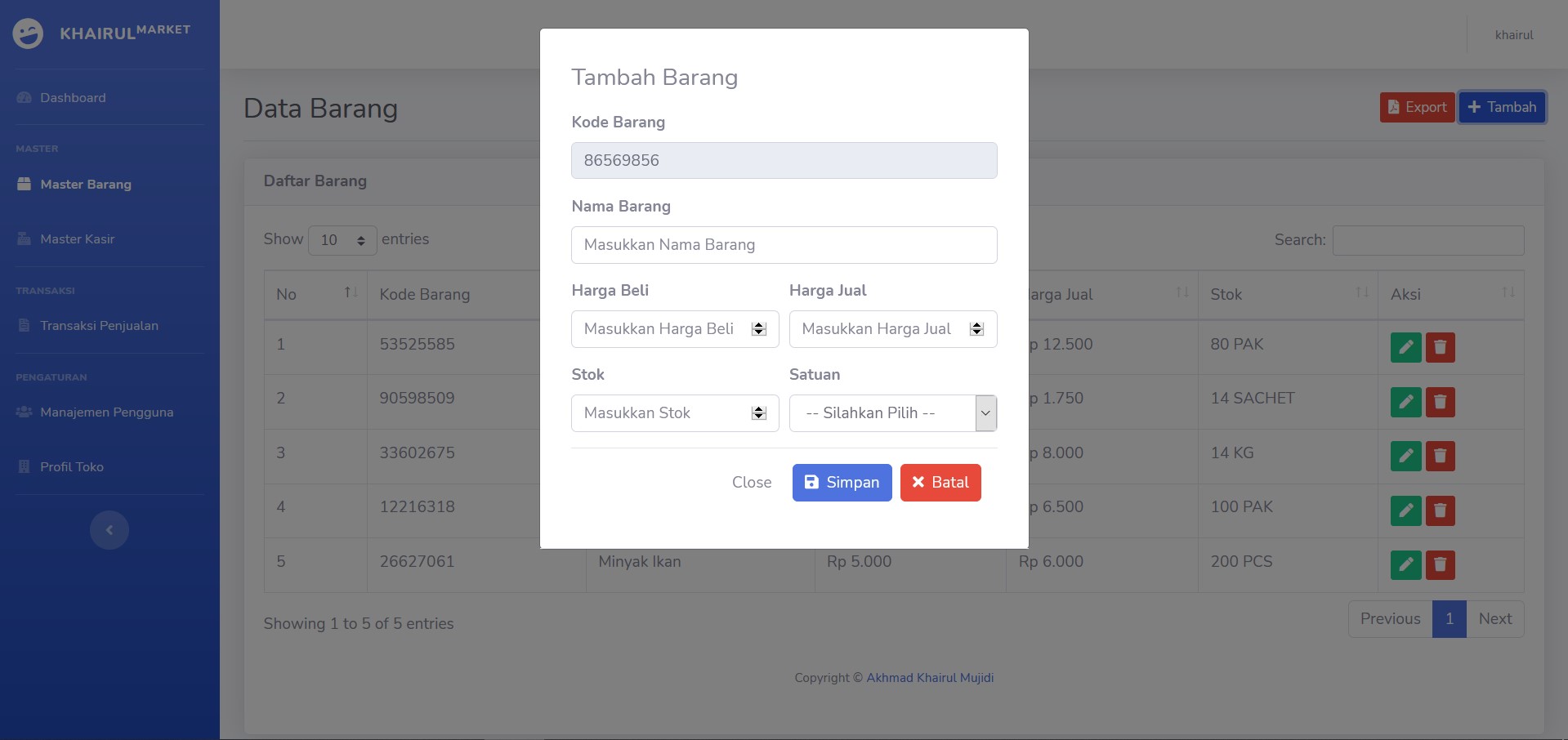 GitHub - khairul3/minimarket-CodeIgniter-4: Colorful Minimarket Web App ...