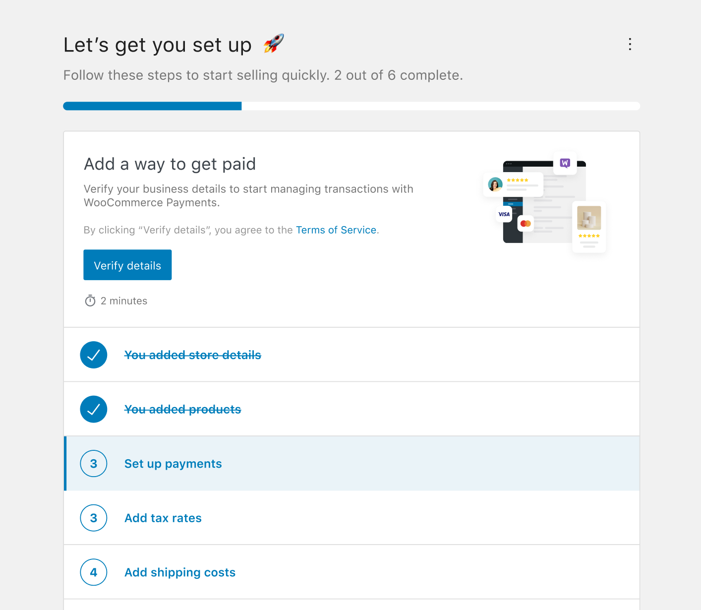 Setup experiment: new task list layout (version 1) · Issue #32165 · woocommerce/woocommerce · GitHub