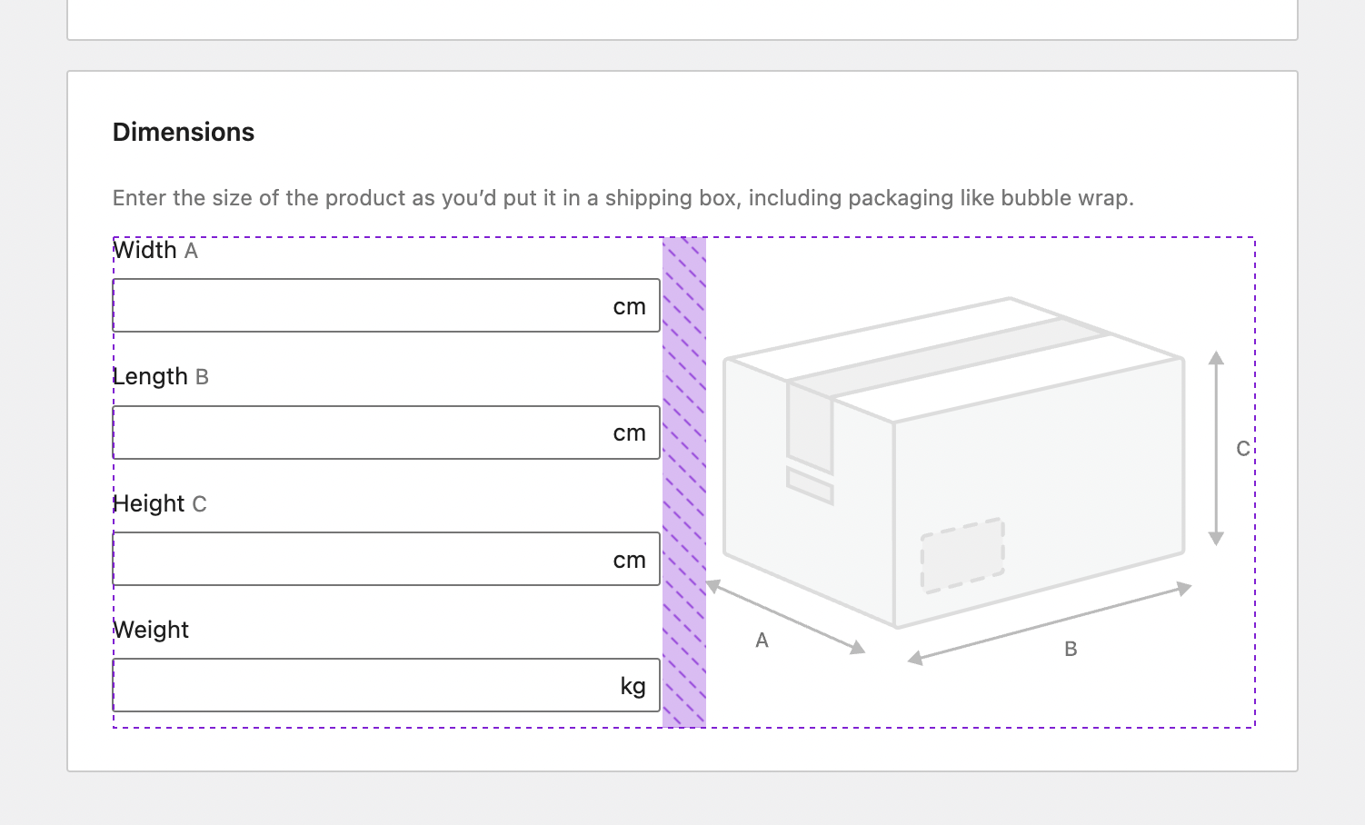 [Enhancement]: Increase the spacing between the shipping box illustration and the dimensions ...