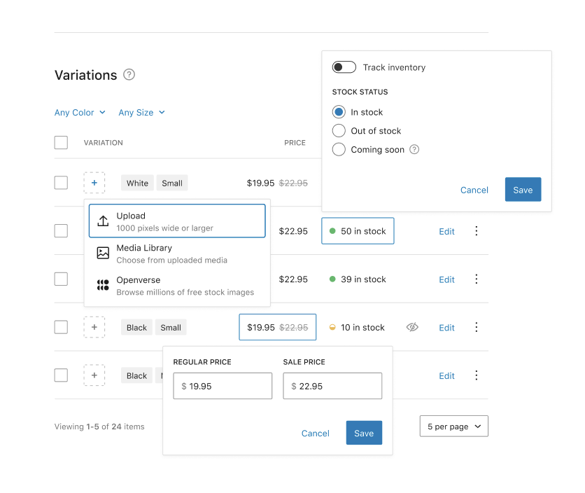 Enable Inline Actions In The Variations Table · Issue 40351 · Woocommerce Woocommerce · Github