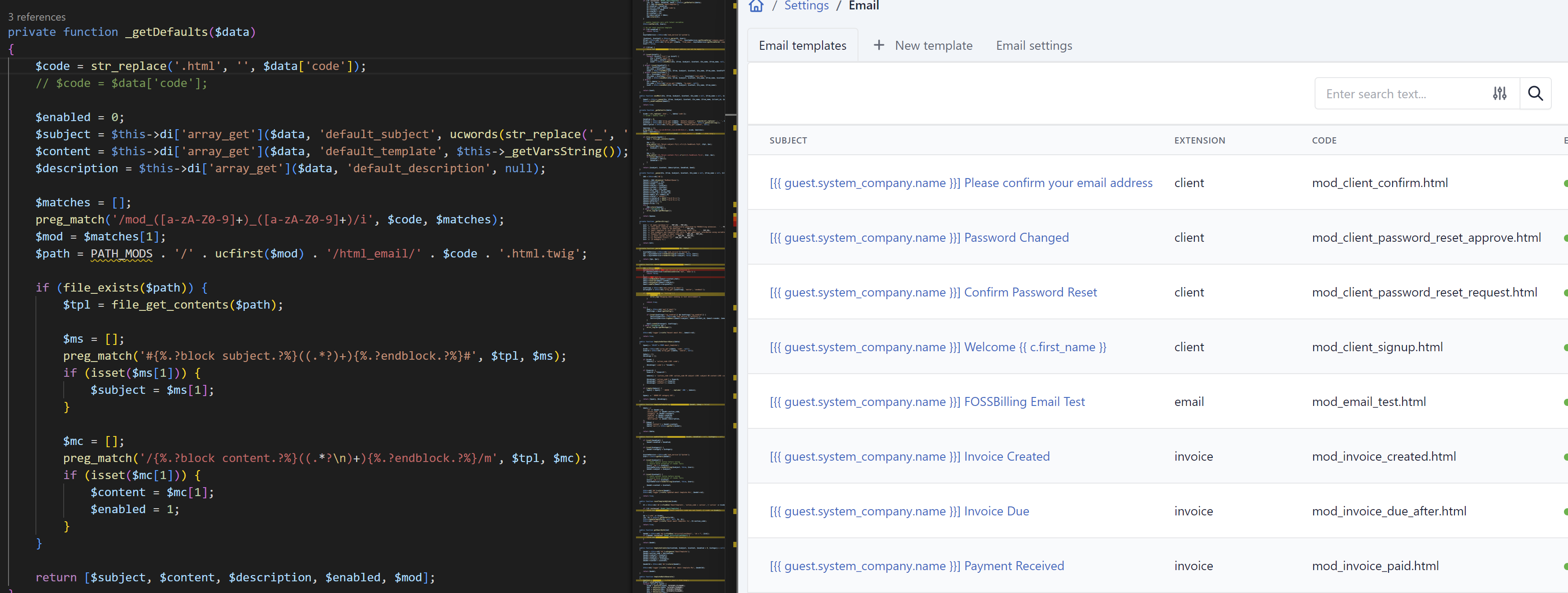 [bug] Email Template Generation · Issue 863 · Fossbilling Fossbilling · Github
