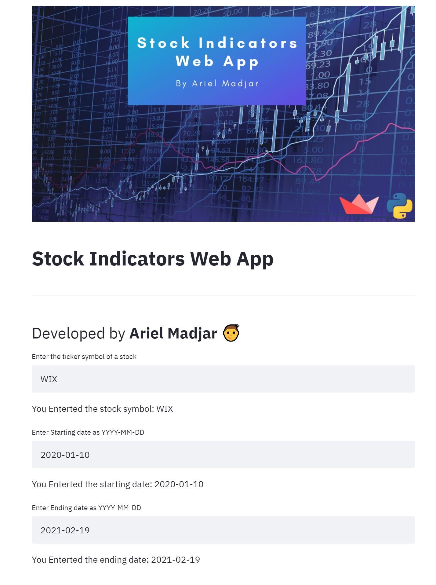 GitHub - ArielMadjar/Stock-indicator-web-app