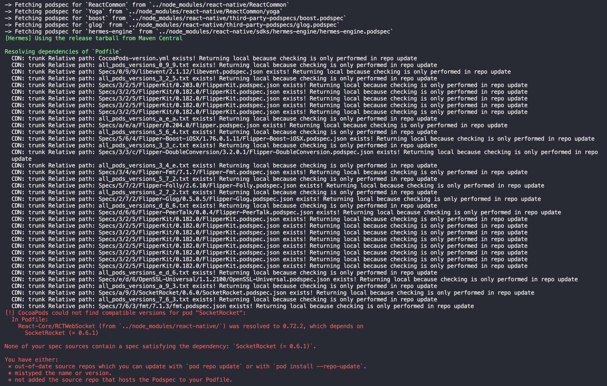 SocketRocket not found in spec · Issue #38300 · facebook/react-native · GitHub