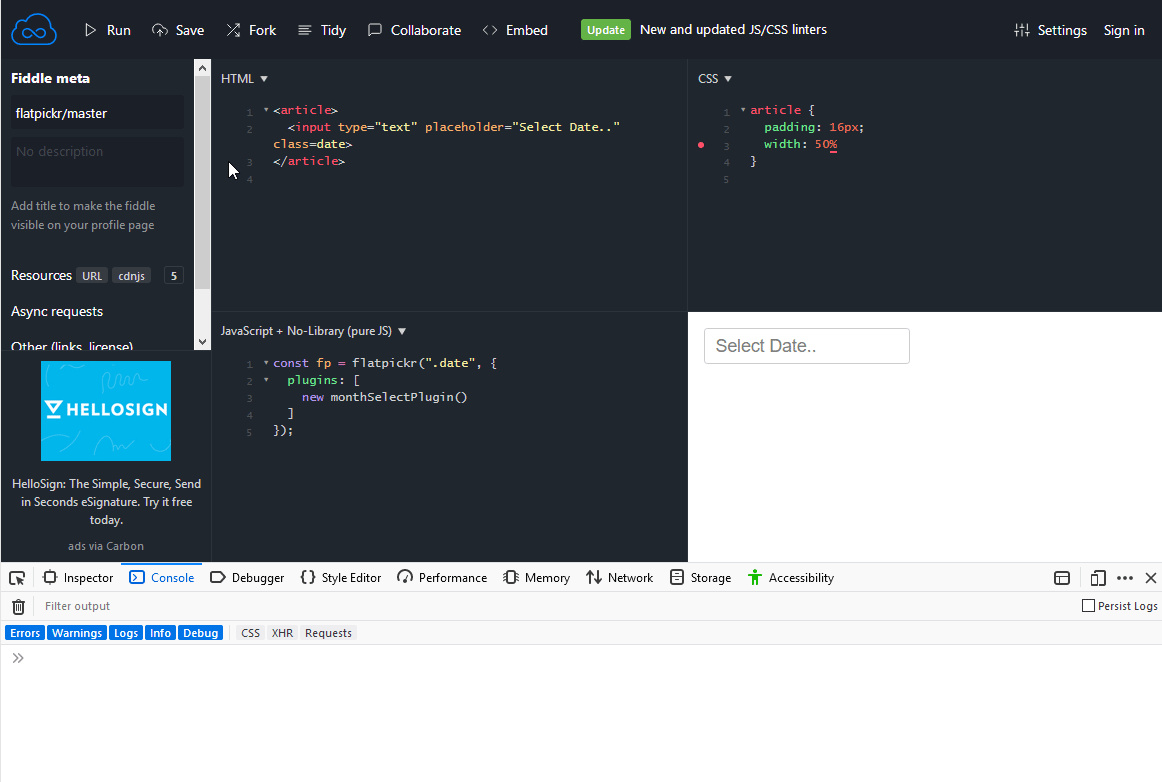 monthSelectPlugin Cannot read property 'setFullYear' of undefined · Issue #1844 · flatpickr ...