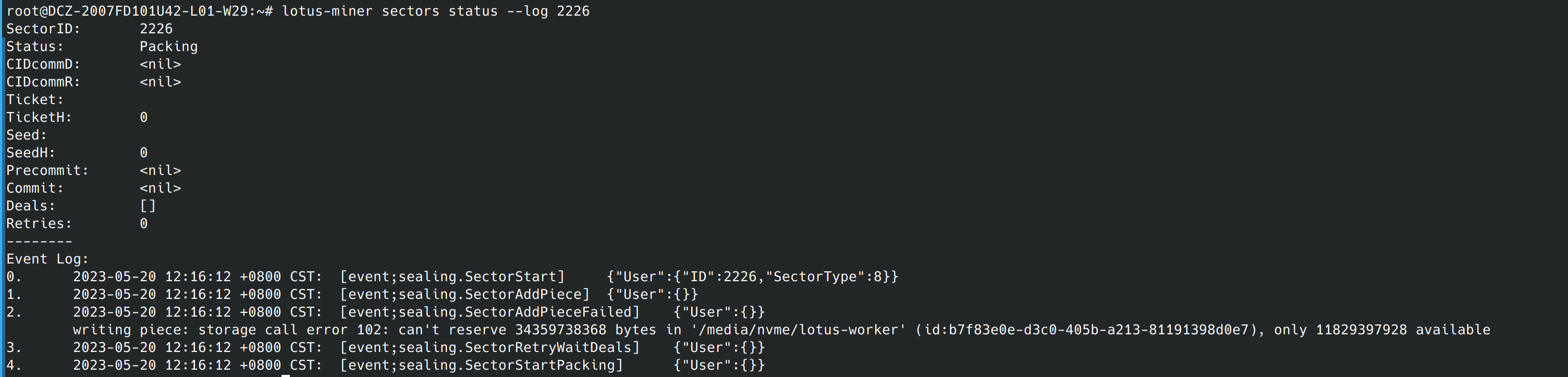 When Addpiece Fails The Packing Task Gets Stuck · Issue 10899 · Filecoin Projectlotus · Github 4342