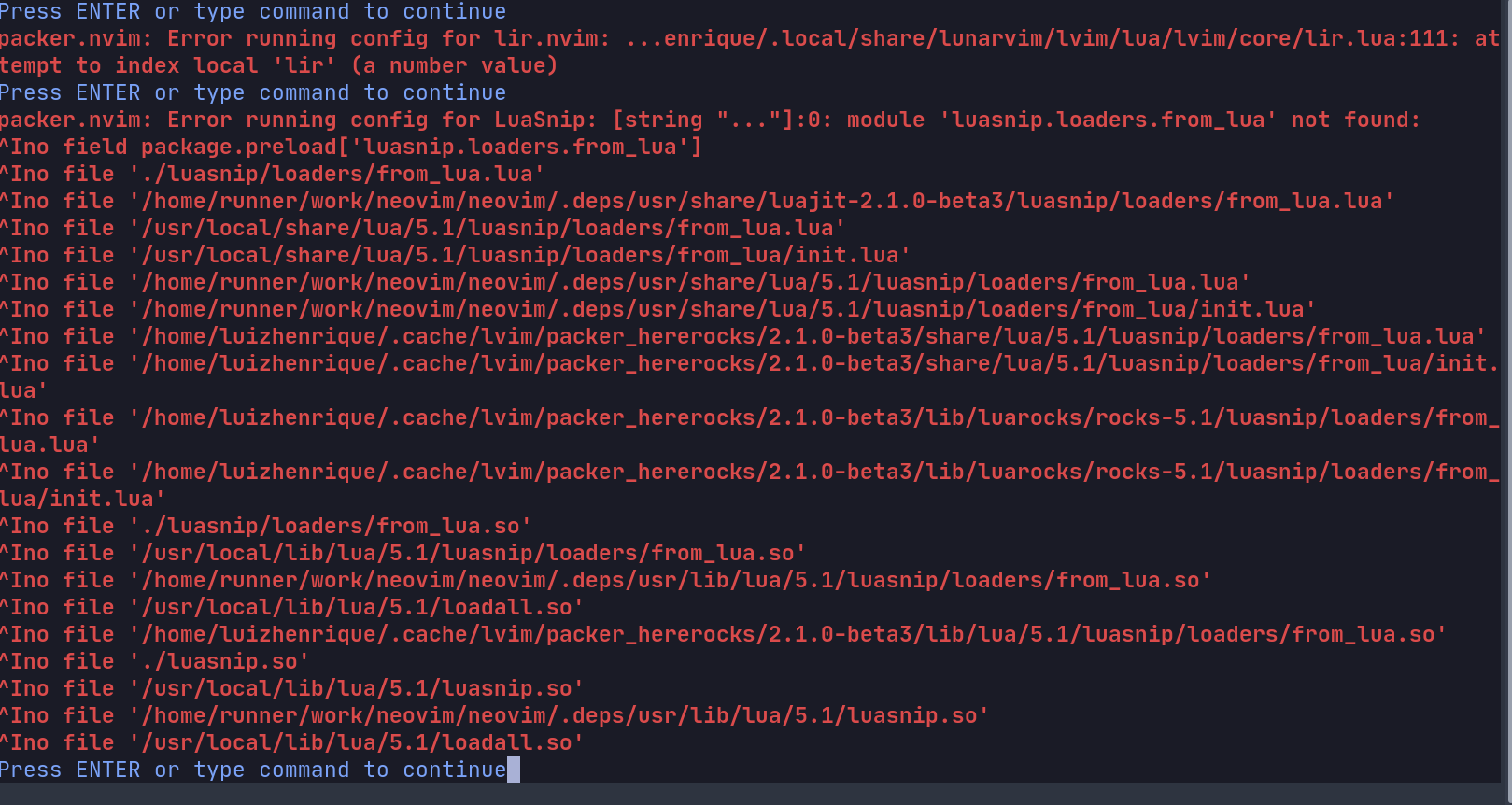 Error to Install Lunarvim on Linux · Issue #3464 · LunarVim/LunarVim · GitHub