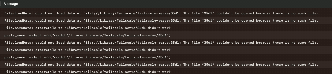 ipn: prefs_save failing on macOS, unable to create StateKey dir/file for serve · Issue #6409 ...