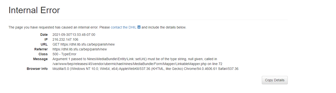 Difficulties saving a new parish · Issue #102 · sfu-dhil/bep · GitHub
