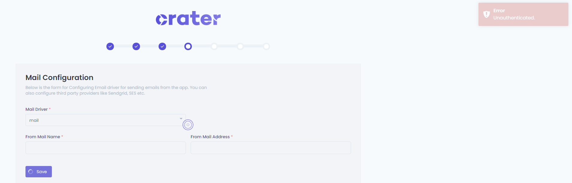 Unable to complete setup · Issue #412 · crater-invoice-inc/crater · GitHub
