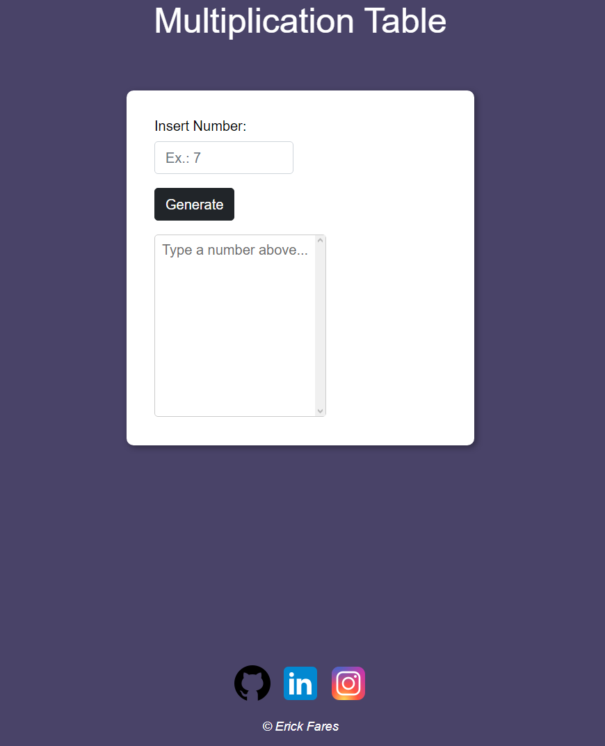 GitHub - kcirefrz/Multiplication-Table