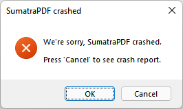 Horizontal two-finger scrolling crashes Sumatrapdf · Issue #2483 · sumatrapdfreader/sumatrapdf ...