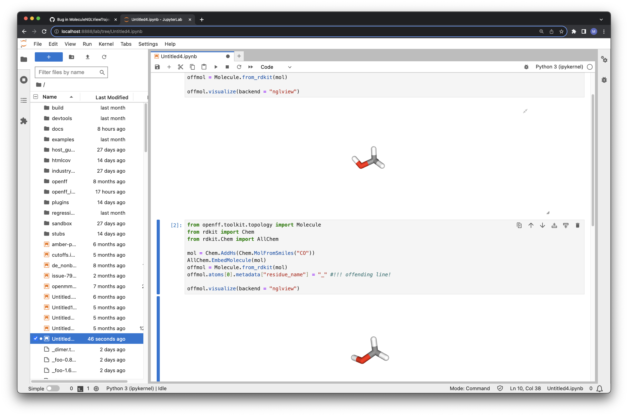 Bug in MoleculeNGLViewTrajectory? · Issue #1771 · openforcefield/openff-toolkit · GitHub