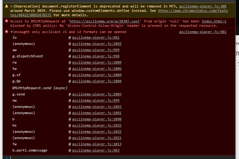 Getting a format error, but only in Chrome. · Issue #332 · asciinema ...