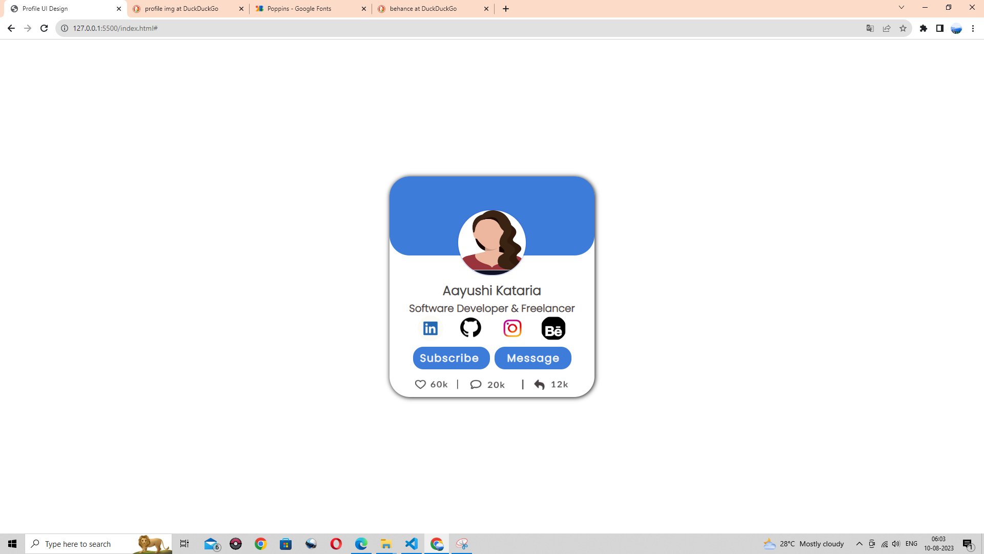 GitHub - AAYUSHI1507/pofile_card_UI