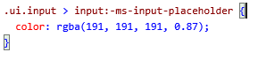 [Form] IE11 - CSS rule is incorrect for input placeholders. · Issue #6363 · Semantic-Org ...