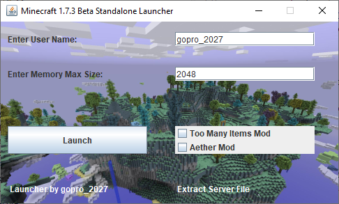 GitHub - gopro2027/Minecraft-LTS-Launcher: Minecraft Beta 1.7.3 ...