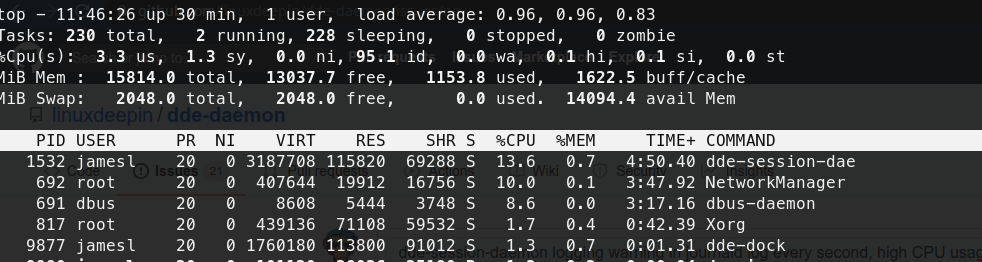 dde-session-daemon logging warning in journald log every second, high CPU usage · Issue #2553 ...
