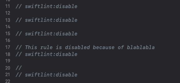 Rule Request: [disable_rationale] · Issue #2655 · realm/SwiftLint · GitHub