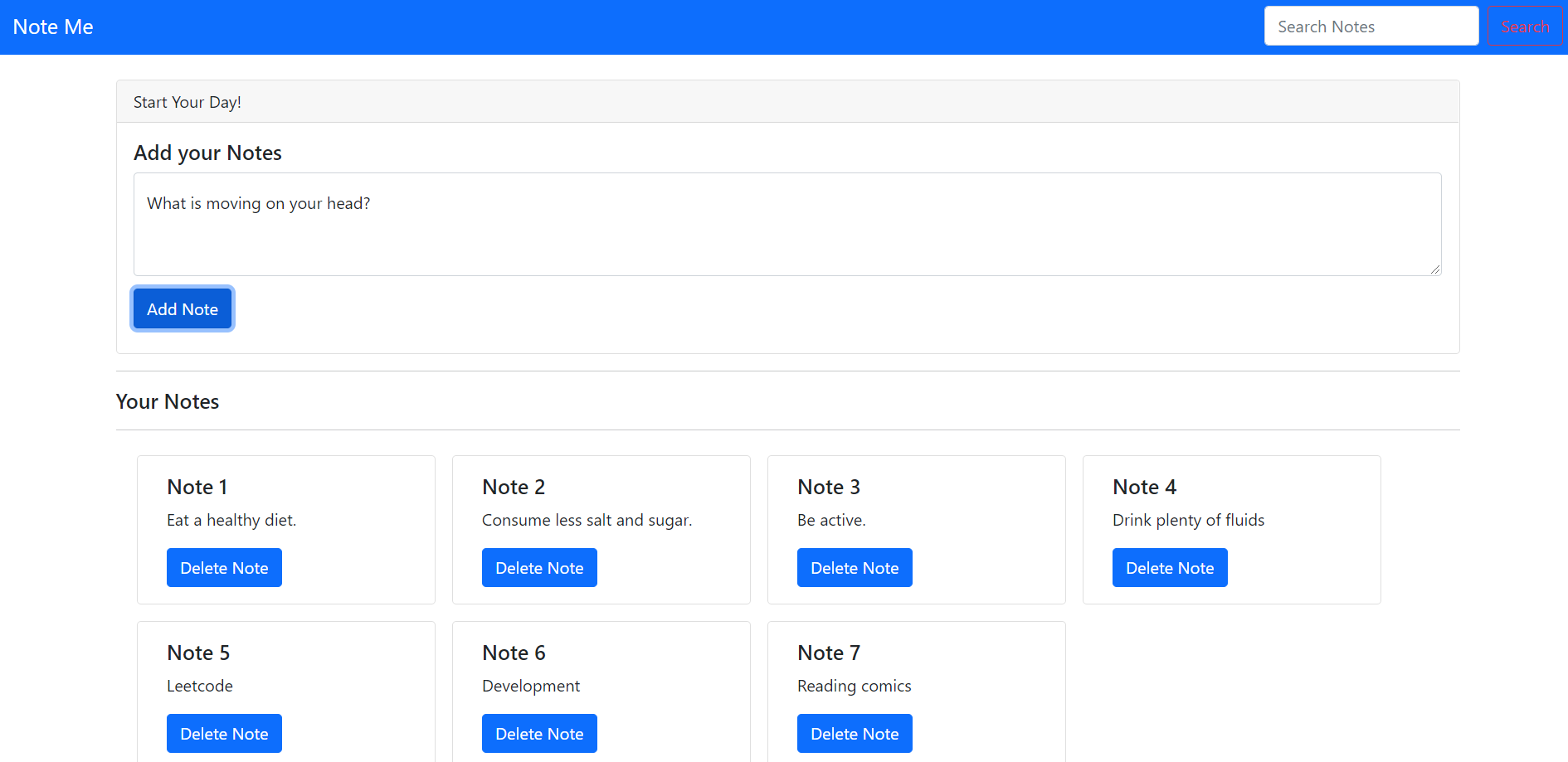 GitHub - sahilgrewal8072/Note-me-App: Note me is an web app created ...