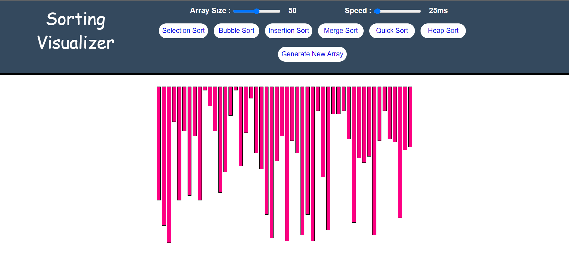 GitHub - mohitchakraverty/Sorting-Visualiser: This is a web app for visualizing a bunch of ...
