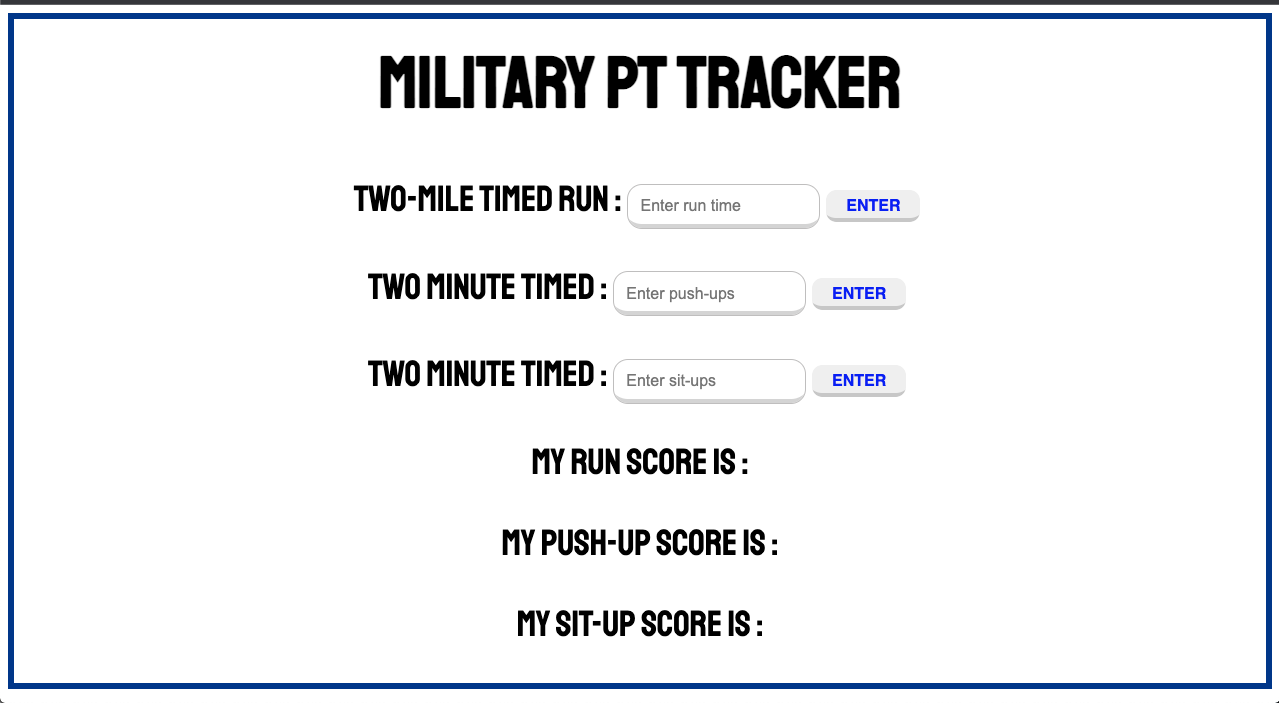 GitHub - brandon1988-dev/PT-TRACKER: App to track military PT scores