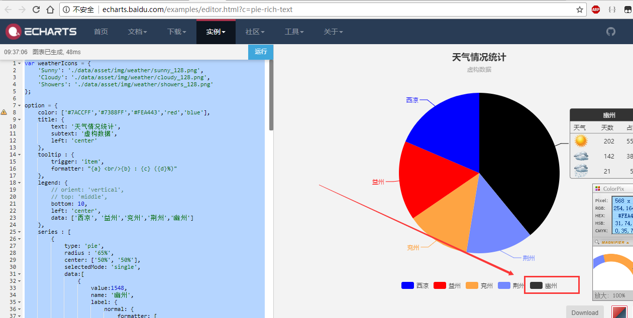 echarts图标设置饼图color后出现了不在color里面的颜色。 · Issue #8472 · apache/echarts · GitHub