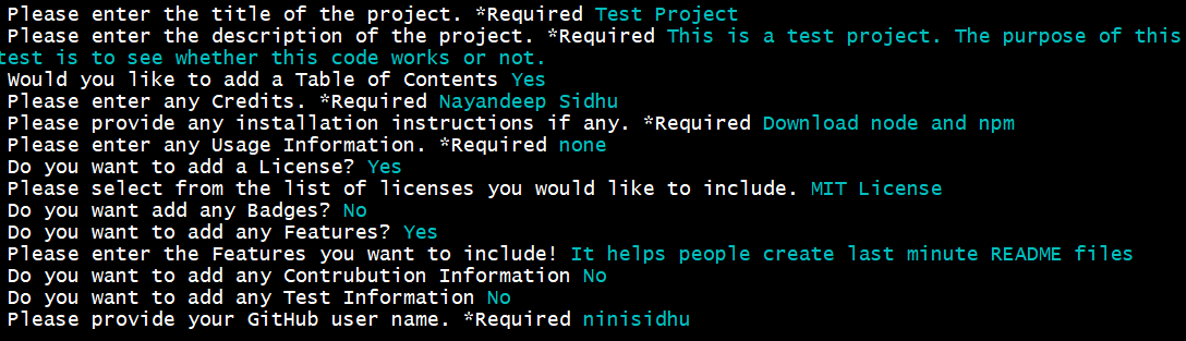 GitHub - NiniSidhu/Professional-README-Generator