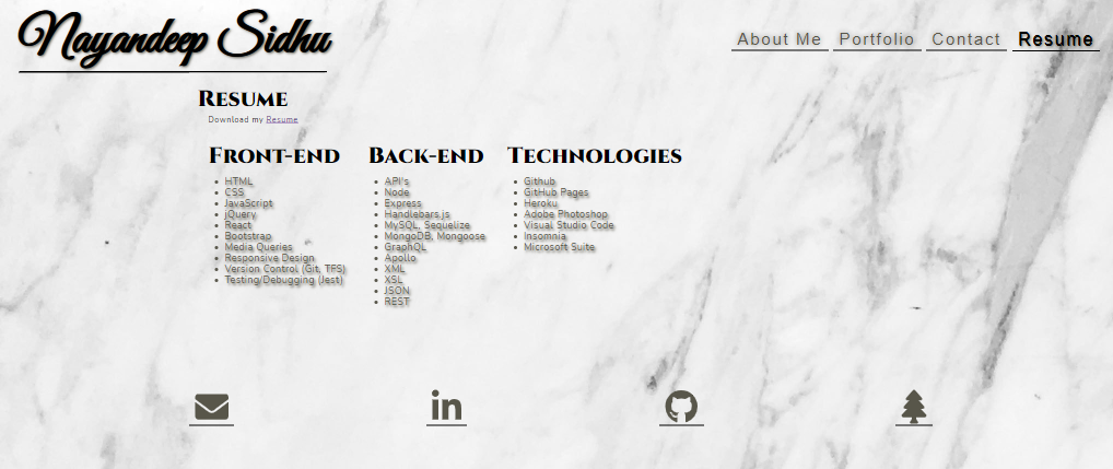 GitHub - NiniSidhu/React-Portfolio