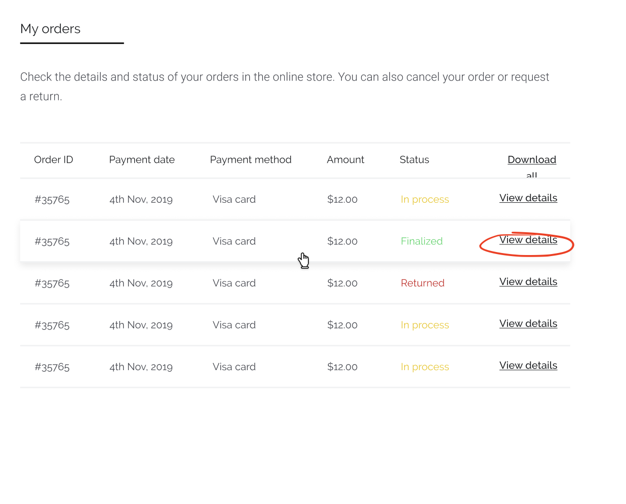 [FEATURE] Order details in the my account section · Issue #1190 · vuestorefront/storefront-ui ...