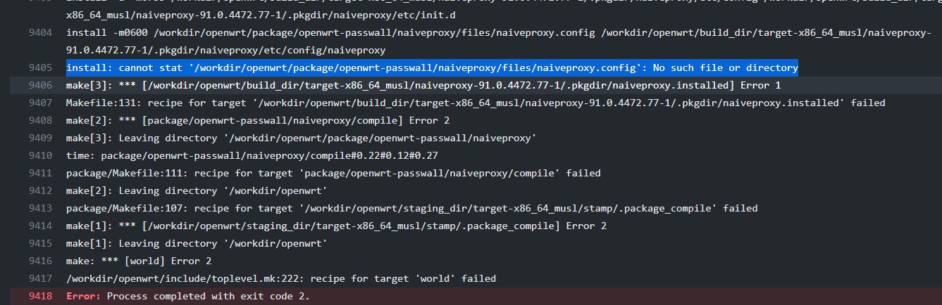 昨天更新后naiveproxy编译时会报错 · Issue #166 · kenzok8/openwrt-packages · GitHub