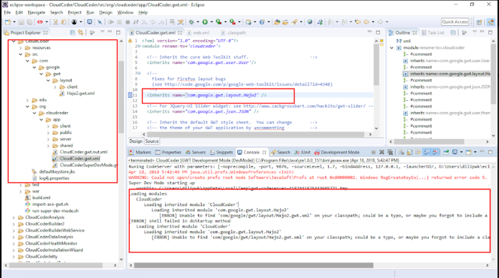 [error] Unable To Find Stockwatcher Gwt Xml On Your Classpath · Issue 7180 · Gwtproject Gwt