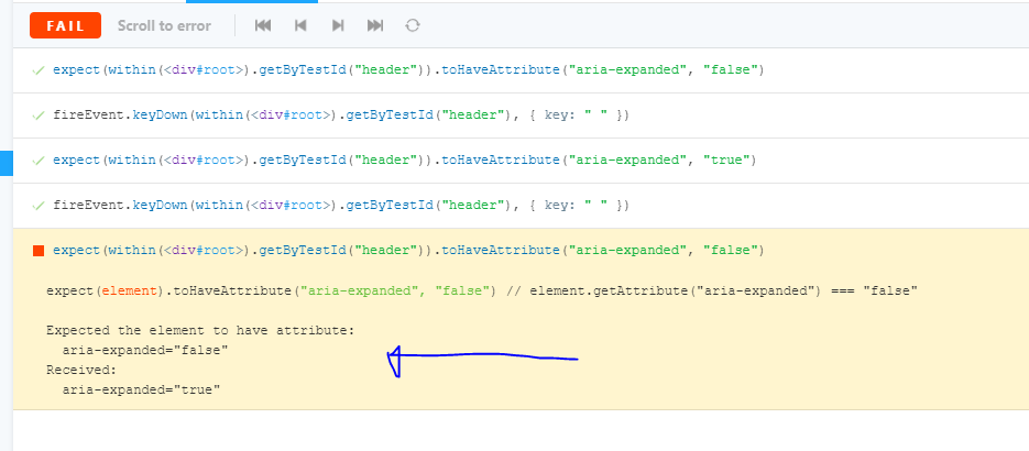 Bug Error While Navigating Through A Failing Interaction Test Using